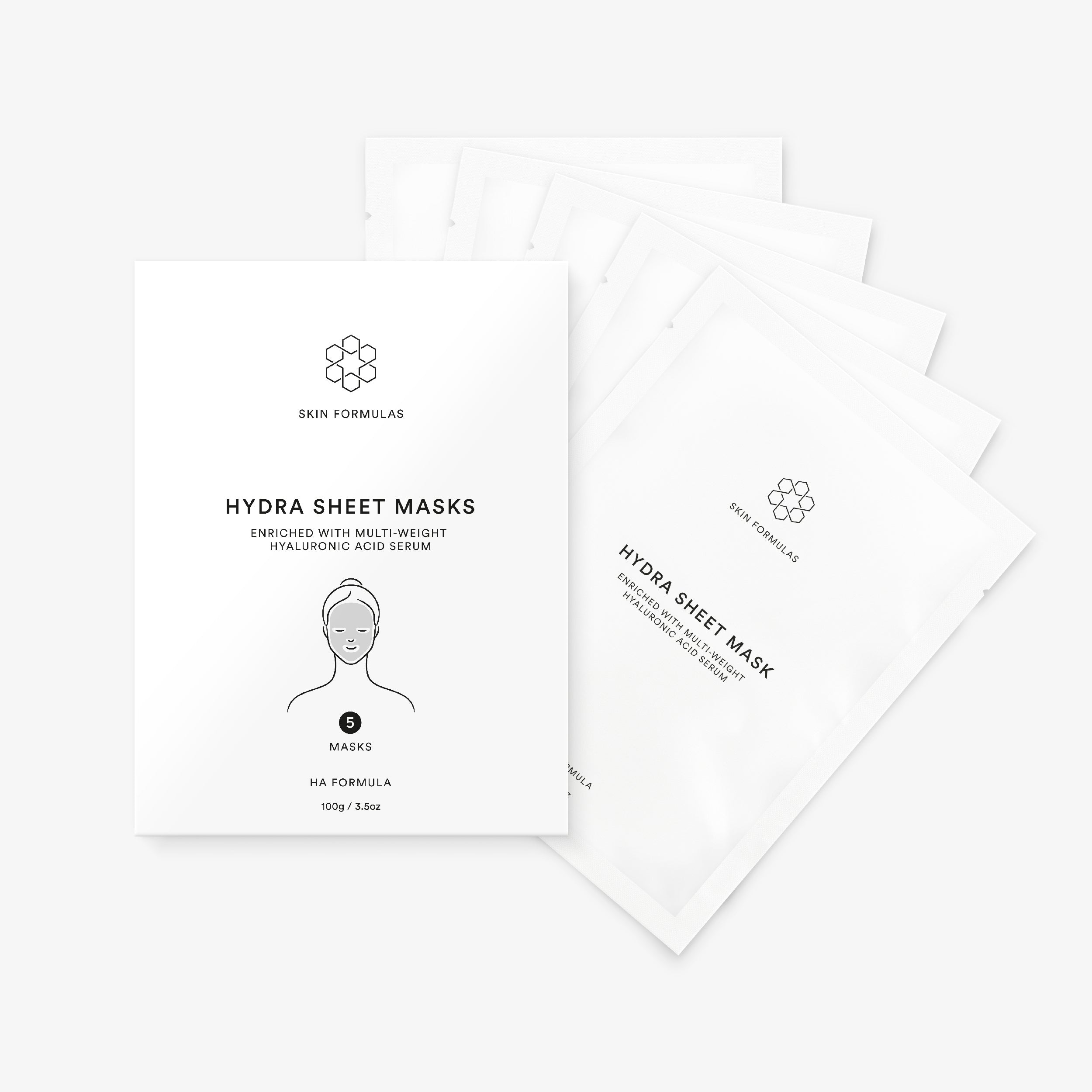 Hydra Sheet Masks – 5 pack · Hyaluronic Acid – Skin Formulas